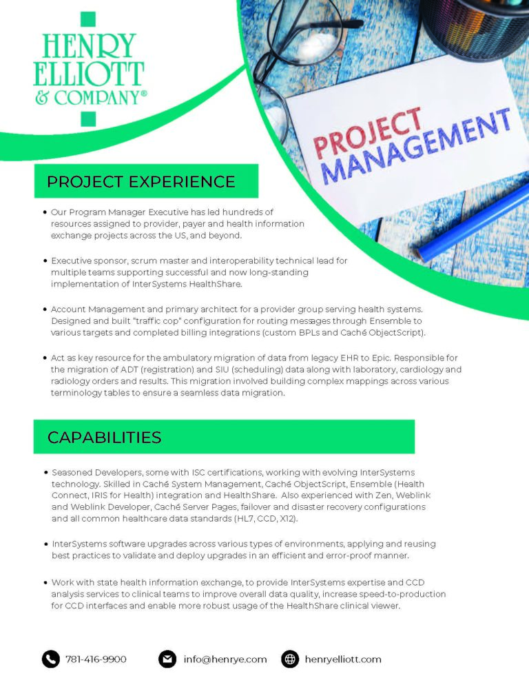 Project Management Capabilities - Henry Elliott